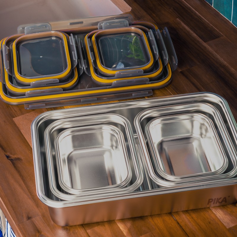 Batch Cooking Set 5 Stainless Steel Containers - PIKA